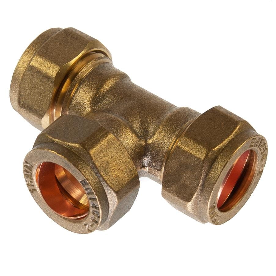 15mm Compression Equal Tee Brass - Plumbing Pipe Fittings Joints ...