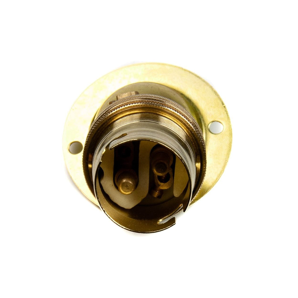 Angled Bayonet Cap BC Brass Batten Lamp Holder Earth and Shade Ring ...